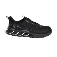 China Unisex Lace up Fly Knit Fabric Upper Slip Resistant Rubber Sole Steel Toe Fashion Safety Shoes for sale