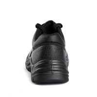 China Puncture Resistant Steel Toe Black Embossed Leather Mesh PU Lace up Work Safety Shoes for sale