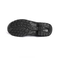 China Puncture Resistant Steel Toe Black Embossed Leather Mesh PU Lace up Work Safety Shoes for sale