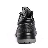 China Black Embossed Cow Leather Steel Toe PU Sole Puncture Resistant Closure Fashion Steel Toe Shoes for sale