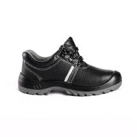 China Black Embossed Cow Leather Steel Toe PU Sole Puncture Resistant Closure Fashion Steel Toe Shoes for sale