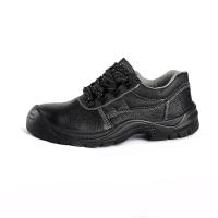 China Embossed Cow Leather Black Lace up Closure PU Sole Ultimate Protection Light Safety Shoes for sale