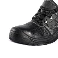 China Embossed Cow Leather Black Lace up Closure PU Sole Ultimate Protection Light Safety Shoes for sale