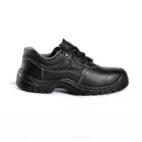 China Embossed Cow Leather Black Lace up Closure PU Sole Ultimate Protection Light Safety Shoes for sale