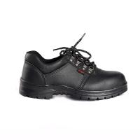 China Lace Up PU Sole Embossed Cow Leather Upper Nylon Fabric Fashion Boot Safety Shoes for sale