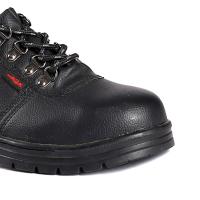 China Lace Up PU Sole Embossed Cow Leather Upper Nylon Fabric Fashion Boot Safety Shoes for sale