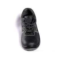 China EVA Insole PU Leather Safety Shoes Black Lace Up Leather Steel Toe Puncture Resistance for sale