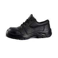 China Puncture Resistant Slip Resistant Steel Toe Leather Mesh PU Sole Black Work Boots Safety Shoes for sale