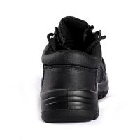China Puncture Resistant Slip Resistant Steel Toe Leather Mesh PU Sole Black Work Boots Safety Shoes for sale