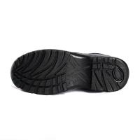 China Puncture Resistant Slip Resistant Steel Toe Leather Mesh PU Sole Black Work Boots Safety Shoes for sale
