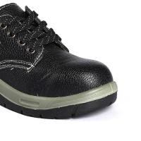 China Comfortable EVA Insole Black Leather Steel Toe Protection Men'S Non Slip Work Boots for sale