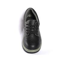 China Comfortable EVA Insole Black Leather Steel Toe Protection Men'S Non Slip Work Boots for sale