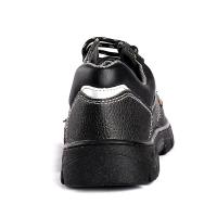 China Black Leather Mesh Metal PU Outsole Low Cut Puncture Resistant Construction Work Shoes for sale