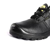 China Upper Nylon Tongue EVA Insole Brand Comfortable Steel Toe Shoes Lace Up Basic Embossed Cow Leather for sale