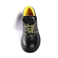 China Steel Toe Men Women Safety Shoes Comfortable EVA Insole Embossed Cow Leather Upper Mesh for sale