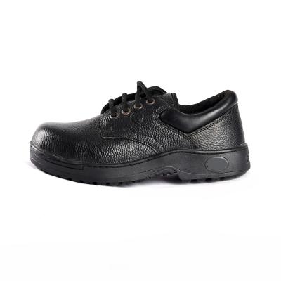 China Embossed Cow Leather Steel Toe Lace Up Closure Puncture Slip Resistance Men'S Safety Toe Shoes for sale