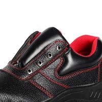 China Shengjie Red Lace up Embossed Cow Leather Puncture Slip Resistant PU Sole Man Safety Shoes for sale