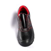 China Shengjie Red Lace up Embossed Cow Leather Puncture Slip Resistant PU Sole Man Safety Shoes for sale