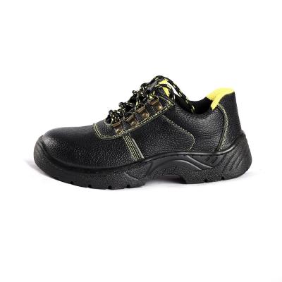 China Comfortable EVA Insole Steel Toe Black Leather Mesh PU Sole Puncture Resistance Work Safety Shoes for sale