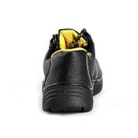 China Comfortable EVA Insole Steel Toe Black Leather Mesh PU Sole Puncture Resistance Work Safety Shoes for sale