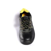 China Comfortable EVA Insole Steel Toe Black Leather Mesh PU Sole Puncture Resistance Work Safety Shoes for sale