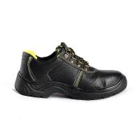 China Comfortable EVA Insole Steel Toe Black Leather Mesh PU Sole Puncture Resistance Work Safety Shoes for sale