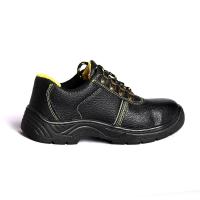 China Comfortable EVA Insole Steel Toe Black Leather Mesh PU Sole Puncture Resistance Work Safety Shoes for sale