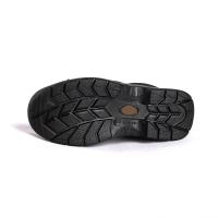 China Comfortable EVA Insole Steel Toe Black Leather Mesh PU Sole Puncture Resistance Work Safety Shoes for sale