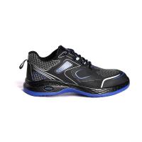 China Leather Mesh Metal Steel Toe Unisex Comfort Slip Oil Resistant Blue Outsole Brand Safety Shoes for sale