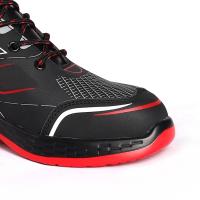 China Low Cut Unisex Comfortable EVA Insole Slip Oil Resistant Red Outsole Breathable Safety Shoes for sale