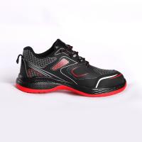 China Low Cut Unisex Comfortable EVA Insole Slip Oil Resistant Red Outsole Breathable Safety Shoes for sale