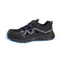 China Metal Toe Slip Resistant Unisex Comfortable EVA Insole Blue Sole Steeltoe Safety Shoes for sale