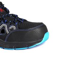 China Metal Toe Slip Resistant Unisex Comfortable EVA Insole Blue Sole Steeltoe Safety Shoes for sale