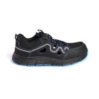 China Metal Toe Slip Resistant Unisex Comfortable EVA Insole Blue Sole Steeltoe Safety Shoes for sale