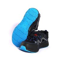 China Metal Toe Slip Resistant Unisex Comfortable EVA Insole Blue Sole Steeltoe Safety Shoes for sale
