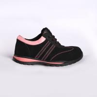 China Oil Resistant Steel Toe Leather Comfortable EVA Insole Pink Upper Brand Safety Shoes for sale
