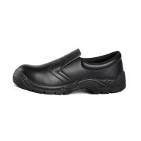 China Embossed Cow Leather Upper Steeltoe Men's black PU Outsole Shengjie Action Worker Safety Shoes for sale