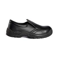 China Embossed Cow Leather Upper Steeltoe Men's black PU Outsole Shengjie Action Worker Safety Shoes for sale