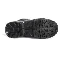 China Black High Top Work Shoes Durable Leather Labor Footwear Standard Steel Toe Steel Plate Anti-Puncture Safety Shoes for sale
