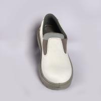 China Embossed Leather  Brand Safety Shoes White Upper Slip Resistant Worker Men Action PU Outsole for sale