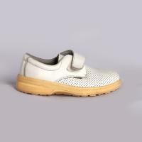 China Oil Resistant Unisex Lace Up Low Cut Safety Shoes White Upper Color Leather Mesh PU Metal Eyelets for sale