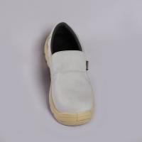 China Comfortable EVA Insole Breathable Embossed Low Cut Leather Work Boots PU Outsole Unisex Metal for sale