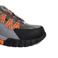 China Slip Resistant  Steel Toe Leather Rubber Outsole Worker Microfiber Mesh Action Metal Eyelets Safety Shoes for sale