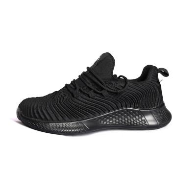 China Unisex Slip Resistant Black Breathable Upper Rubber Sole Comfortable EVA Insole Safety Shoes for sale