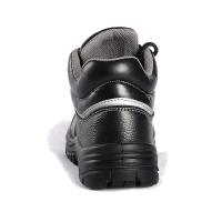 China PU Injection Sole Men'S Comfortable Construction Work Shoes Black Mid Top Baotou Steel Toe Steel Sole for sale