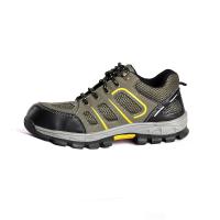 China Breathable Anti Punture Protective Fashion Safety Shoes Comfortable EVA Insole Leather Material Green for sale