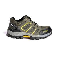 China Breathable Anti Punture Protective Fashion Safety Shoes Comfortable EVA Insole Leather Material Green for sale