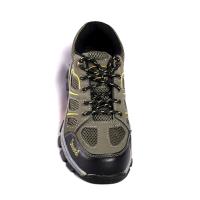 China Breathable Anti Punture Protective Fashion Safety Shoes Comfortable EVA Insole Leather Material Green for sale