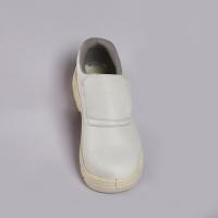 China White Low Cut Safety Shoes Comfortable Insole Embossed Cow Leather Upper Slip Resistant PU Outsole for sale
