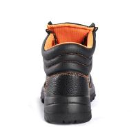 China Embossed Cow Leather Upper Steel Toe Steel Palt Anti Construction Site Safety Footwear Work Boots Safety Shoes for sale